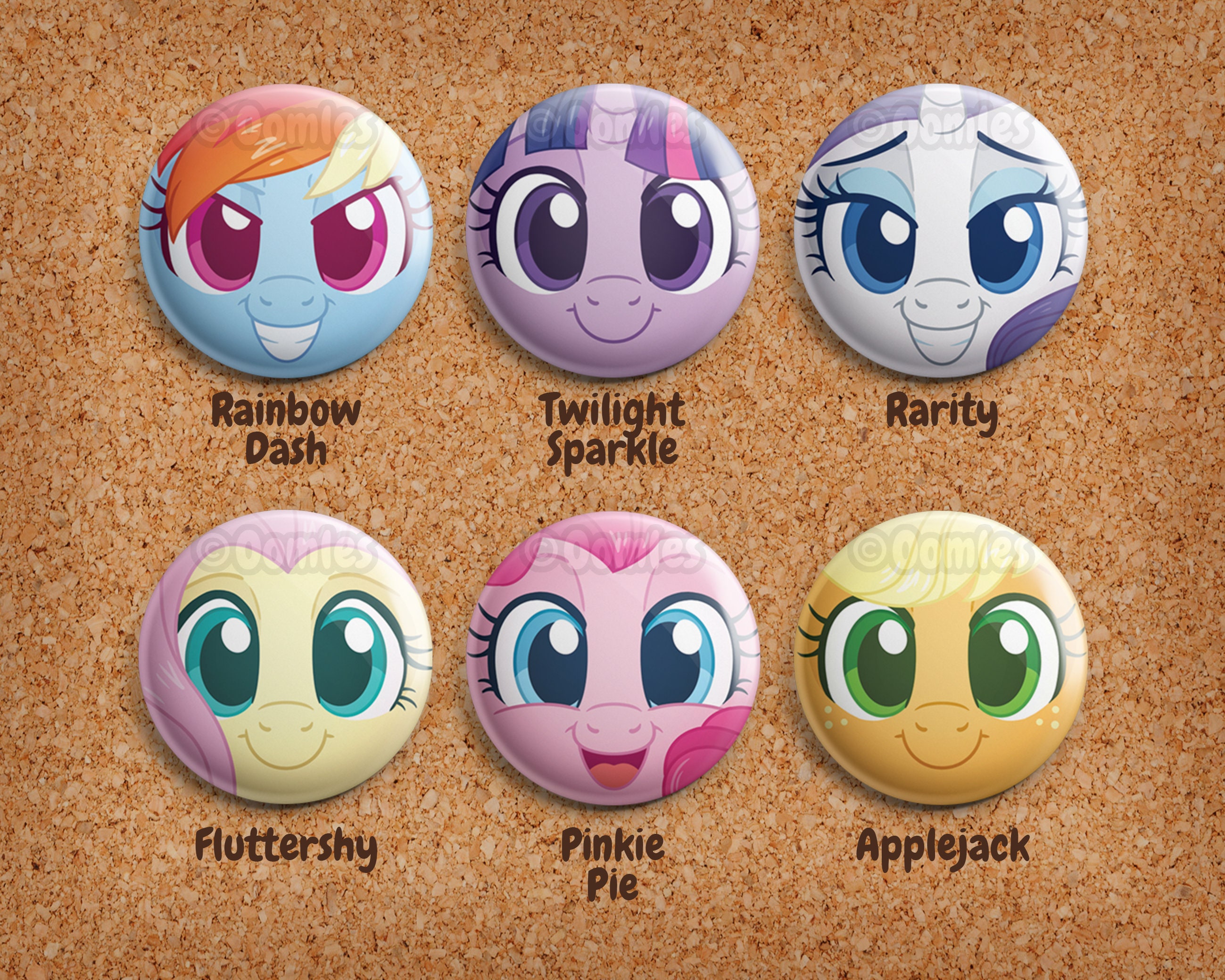 Mane Six Pony 1.25 Buttons - Etsy