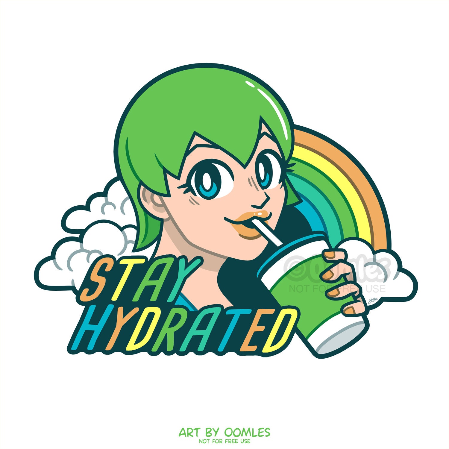 Anime stay Hydrated Sticker - Etsy