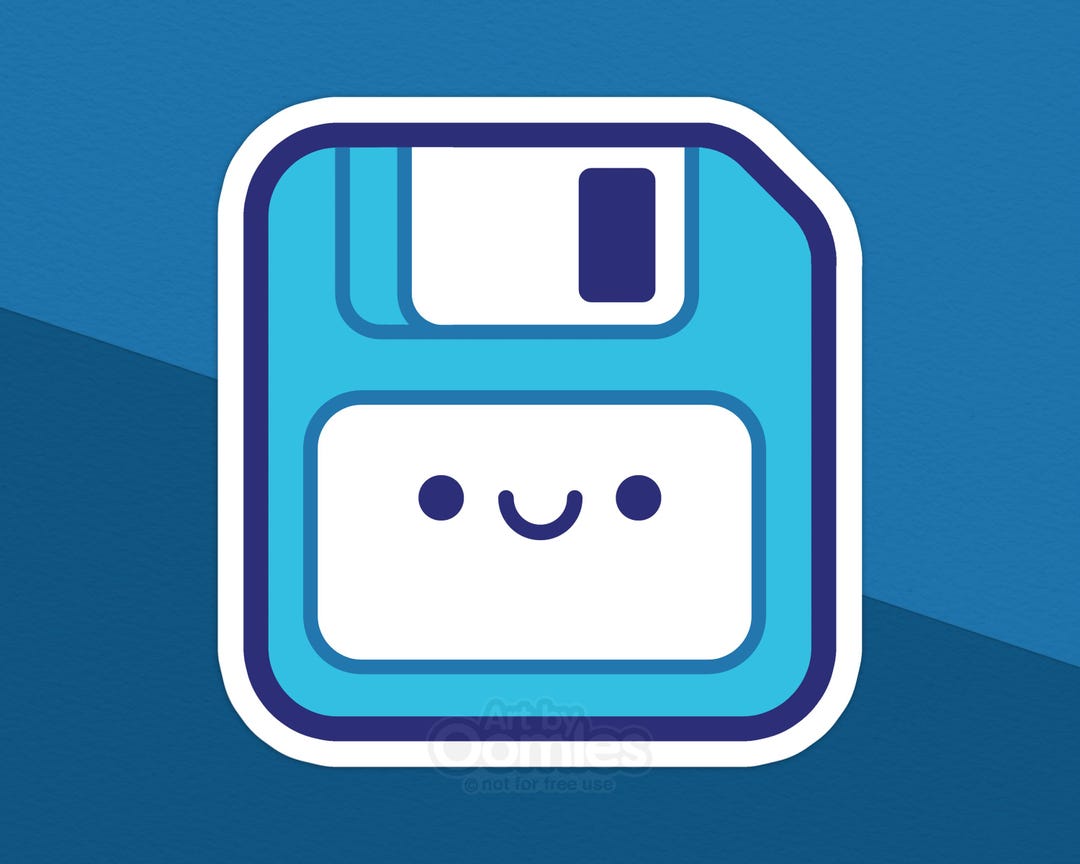 Floppy Disk Friend Sticker - Etsy