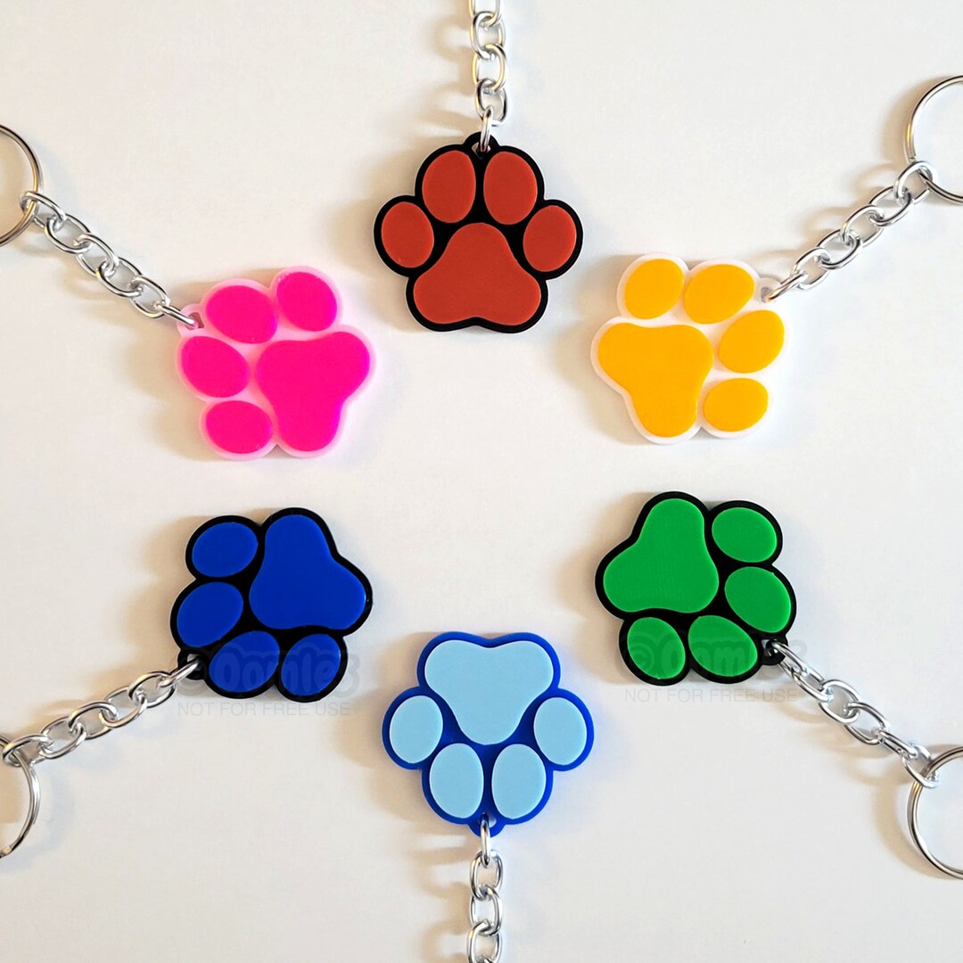 Custom Pawprint 3D Printed Keychains - Etsy