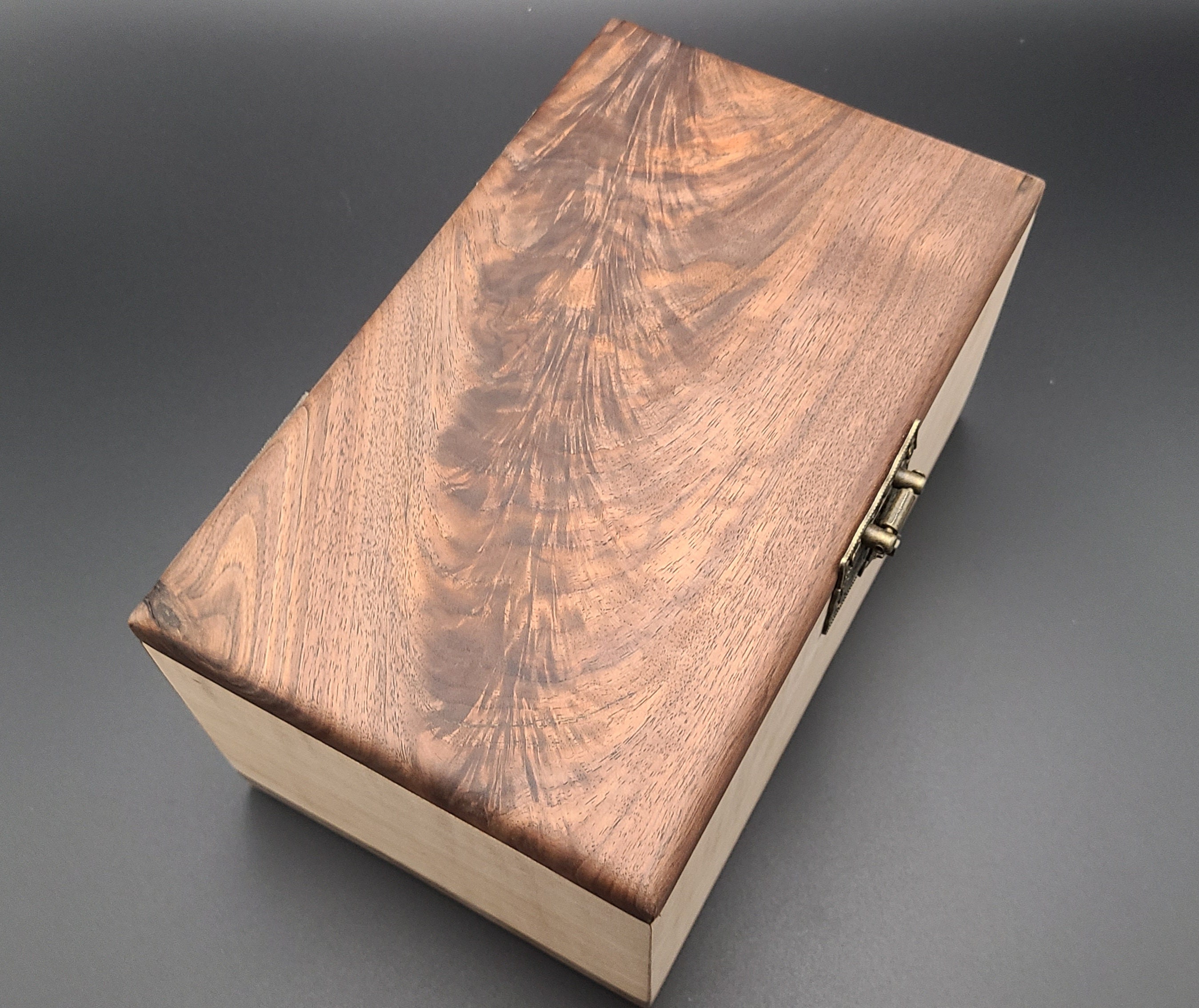 Handmade Black Walnut and Curly Maple Keepsake Box - Elegant Family ...