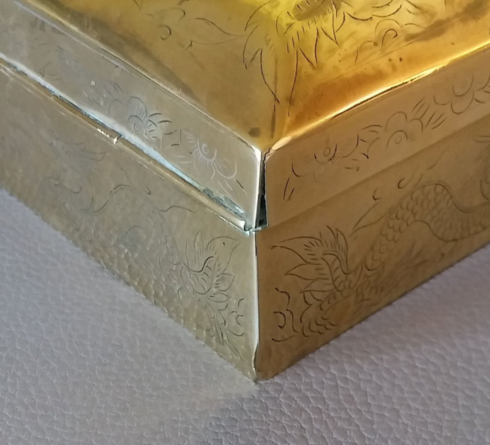 Brass Cigarette Box Engraved Brass and Cedar Lined Trinket - Etsy