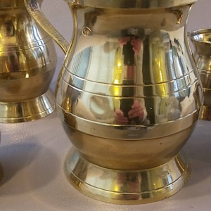 Vintage Brass Tankards, Brass Tankard Set, Brass Ornaments, Ornamental ...