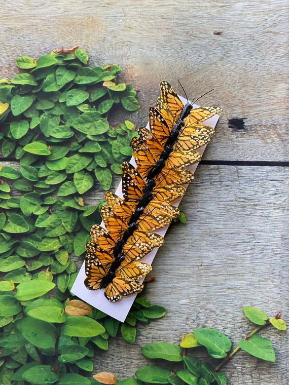 12 Feather Monarch Butterflies 2inch Artificial Feather - Etsy