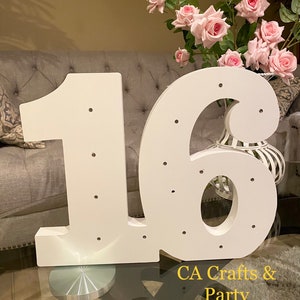 Large Wooden Marquee Number 16 Sign 11.4 Inch Freestanding - Etsy
