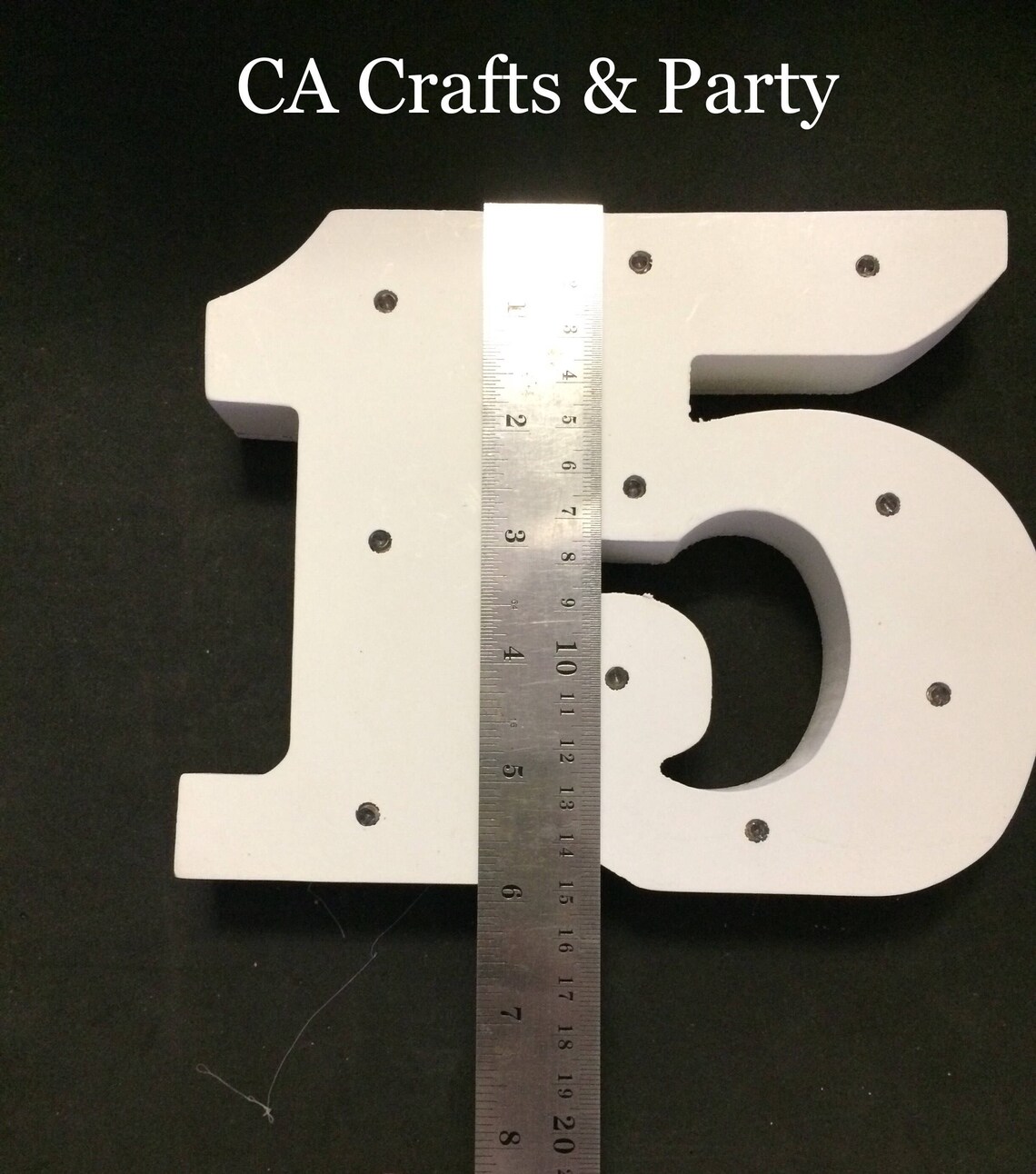 Wooden Marquee number 15 sign 6inch Freestanding white light | Etsy