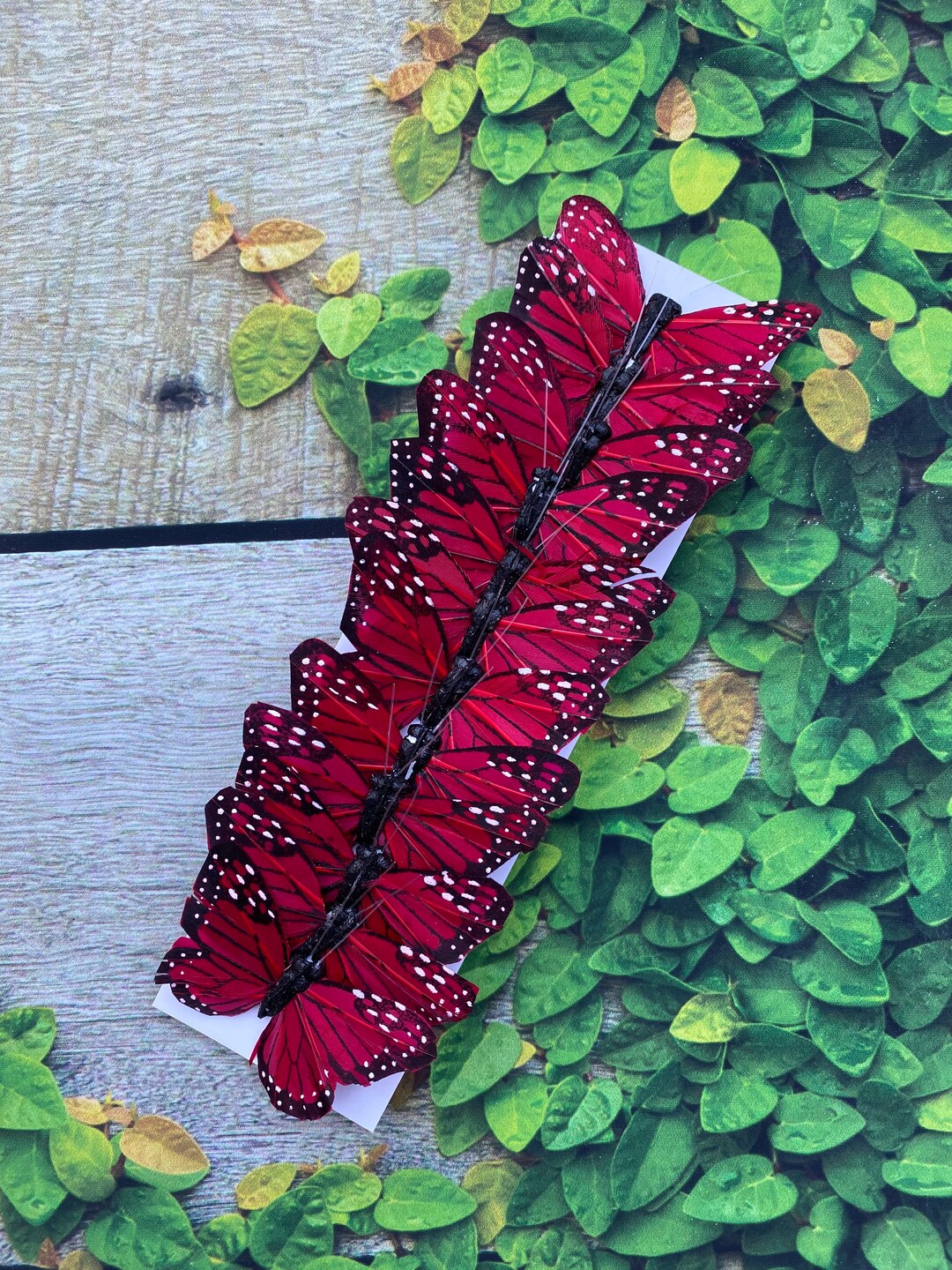 12 Feather Red Monarch Butterflies 3inch Artificial Feather - Etsy
