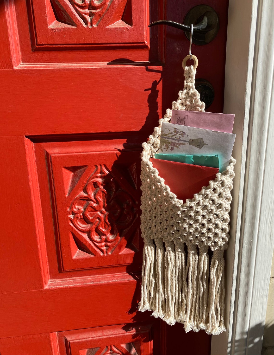Macrame Wall Hanging Pouch Bohemian Storage Pocket Boho Wall - Etsy