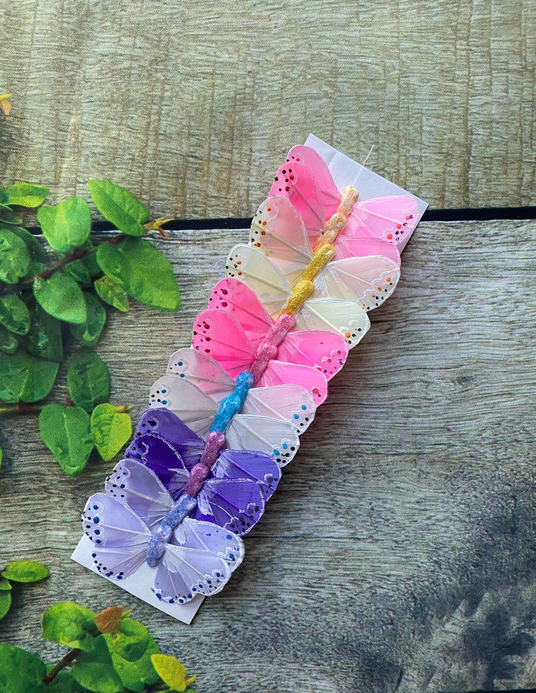 12 Feather Monarch Butterflies Assorted Colors 2inch Pastel Artificial ...