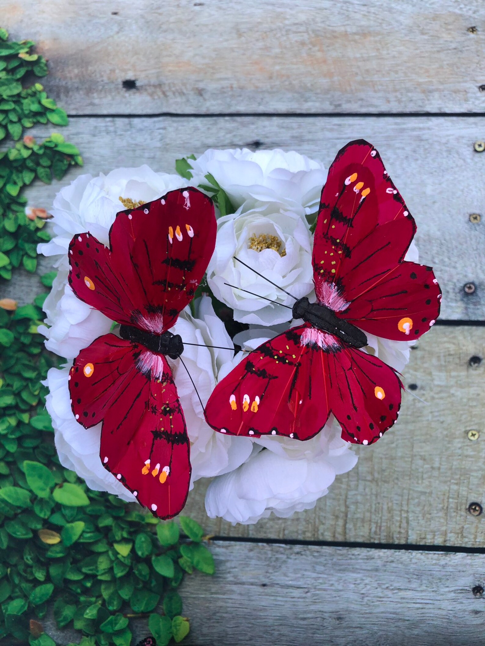12 Large Feather Red Monarch Butterfly 5inch Artificial - Etsy