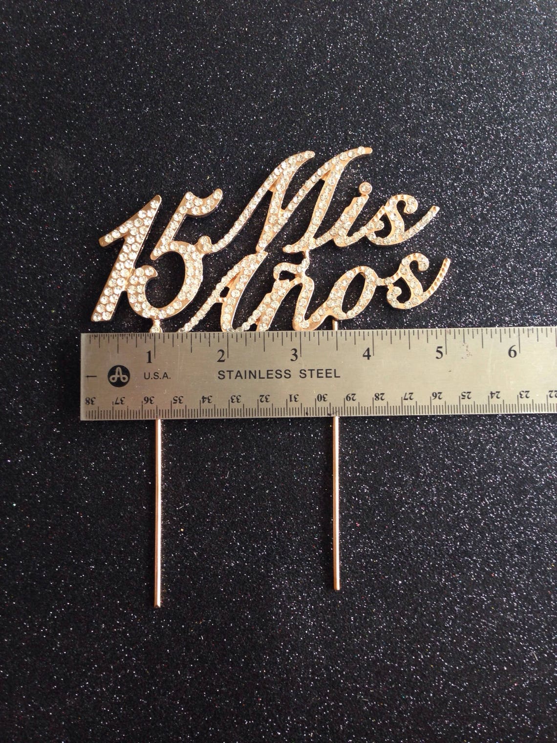 Silver Mis 15 Anos rhinestone cake topper Mis 15 Anos | Etsy