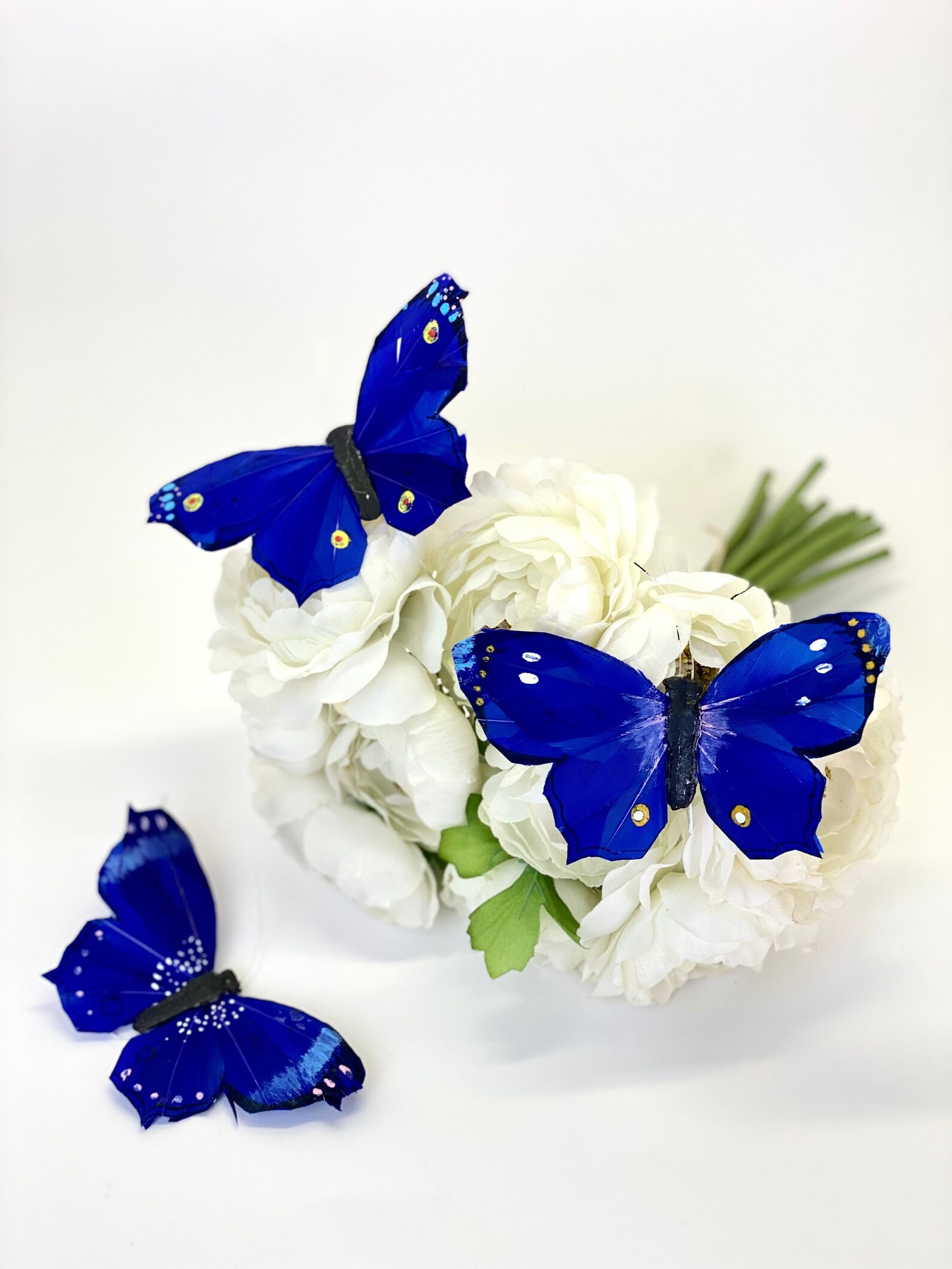 12 Large Blue Feather Monarch Butterflies 5inch Dark Blue - Etsy