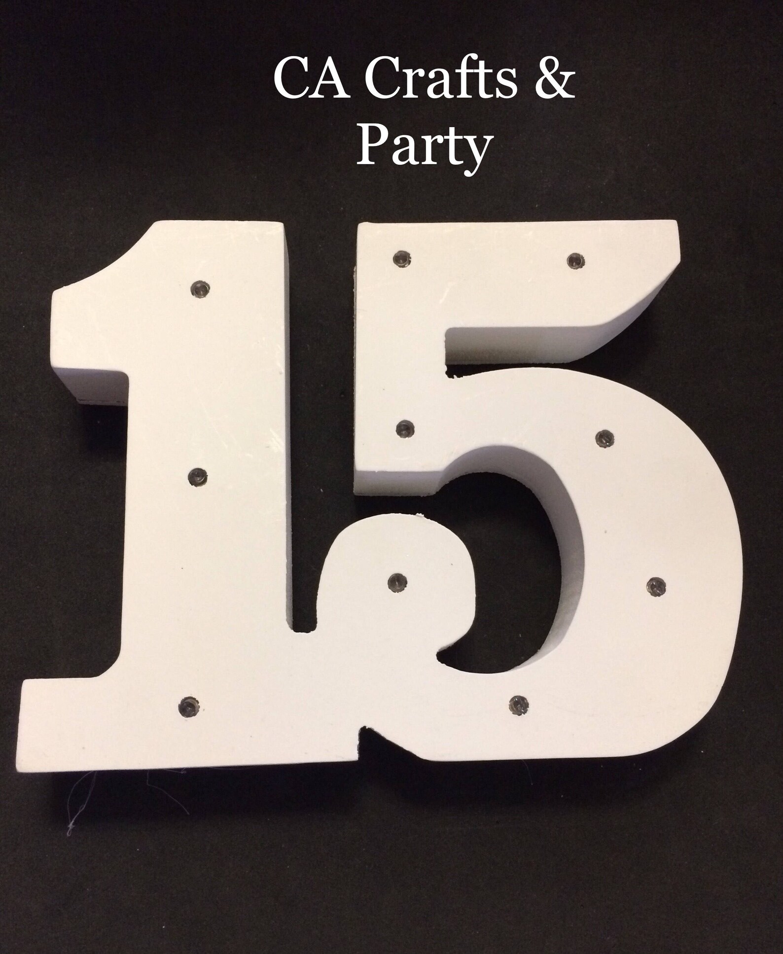 Wooden Marquee number 15 sign 6inch Freestanding white light | Etsy