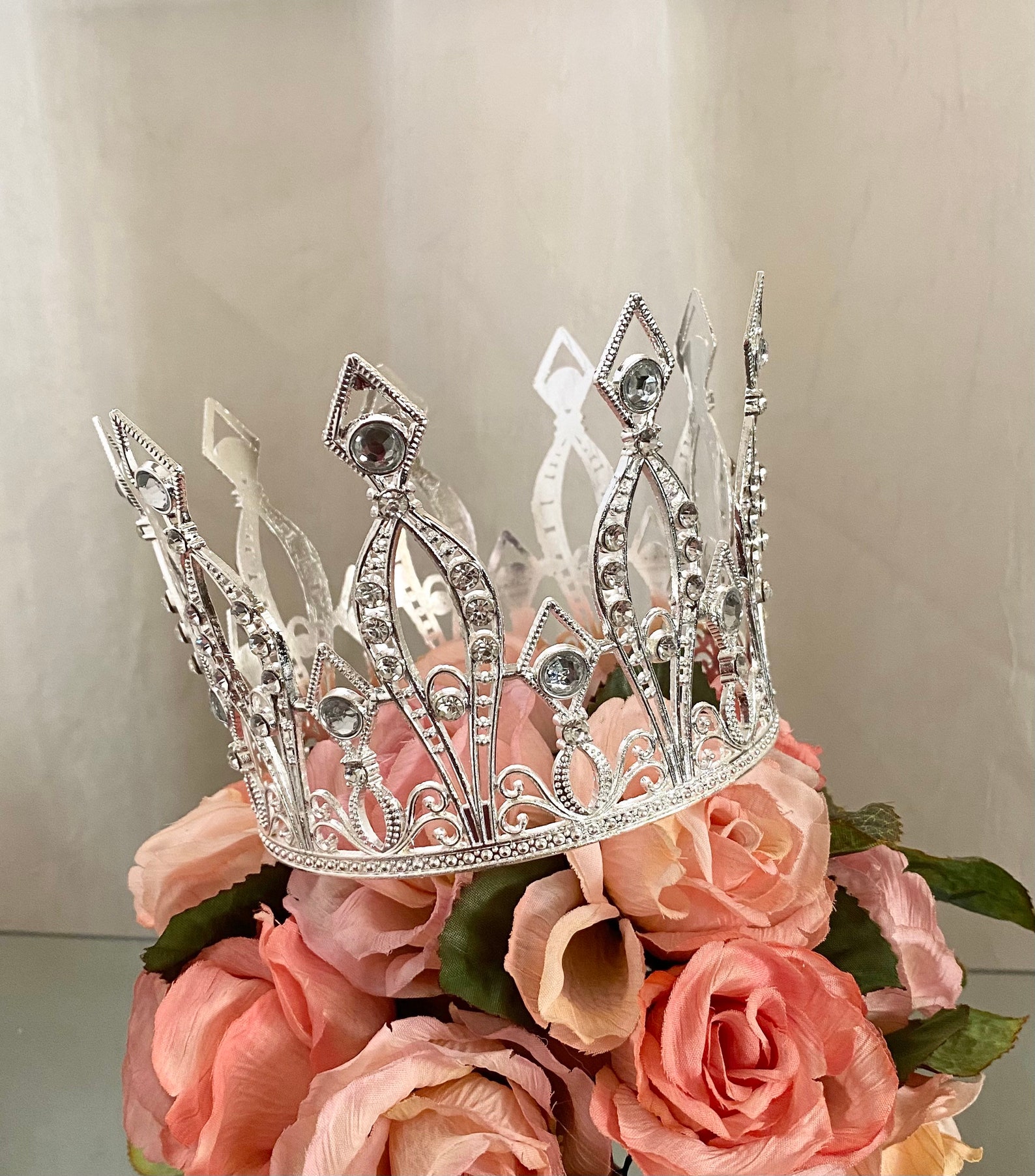 Baroque Rhinestone Metal crown cake topper Royal Prince | Etsy