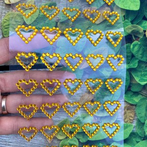 Rhinestone Acrylic Sticker Gold Heart Wedding Rhinestone Sticker, Peel ...