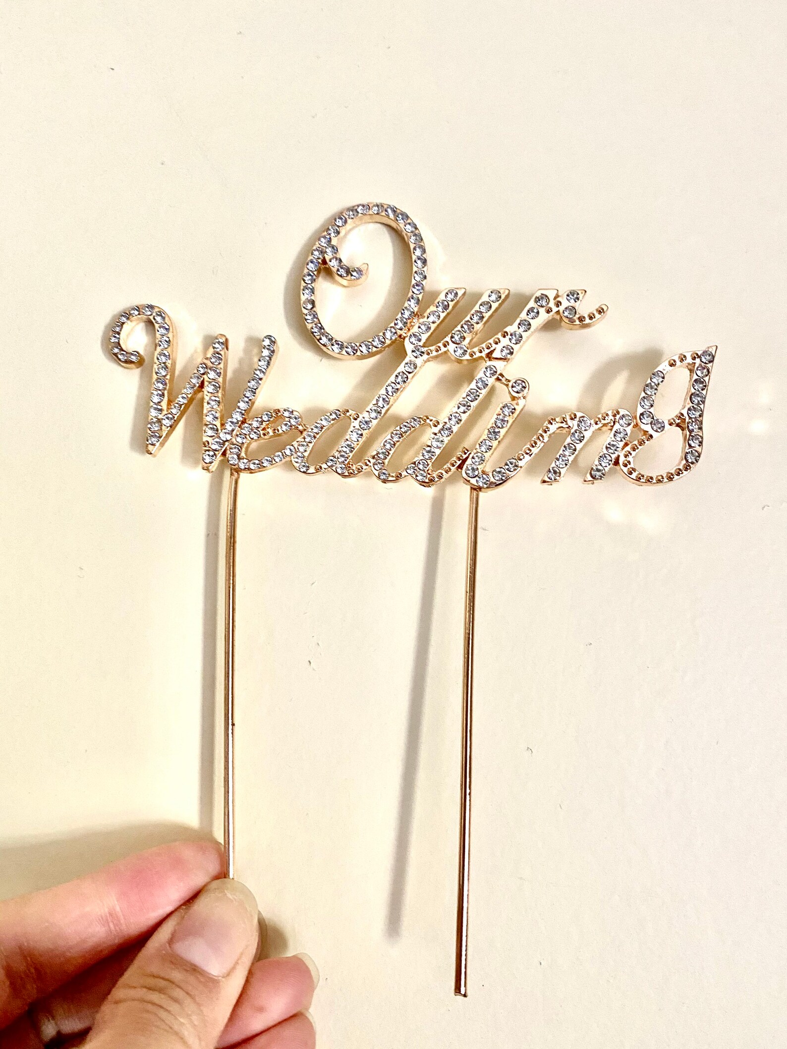 Our Wedding Rhinestones Cake Topper in Gold Gold Diamond | Etsy