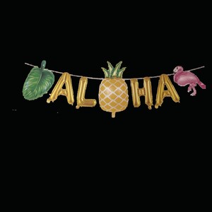 Aloha Balloon Banner Set Luau Party Beach Party Aloha Pineapple ...