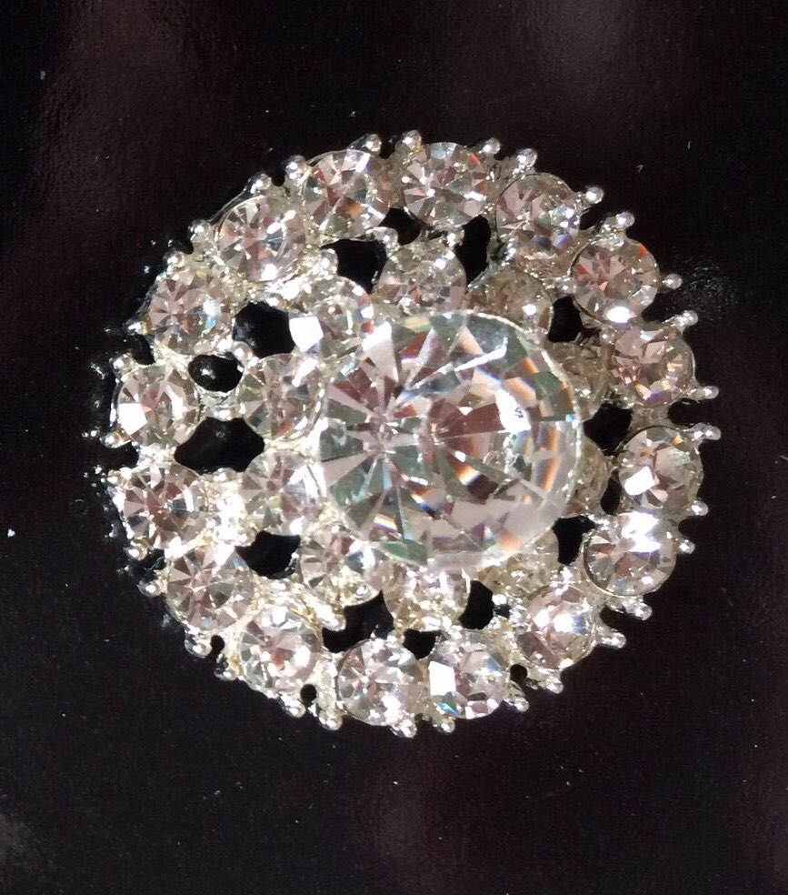 Rhinestone Button Broach 10PCS Gemstone Brooch Wedding | Etsy