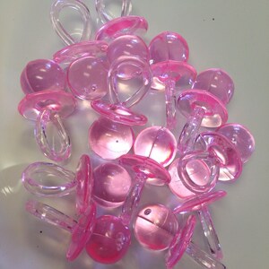 Medium Clear Acrylic Pacifier 1.5 Inch 24PCS for Baby Shower or Gender ...