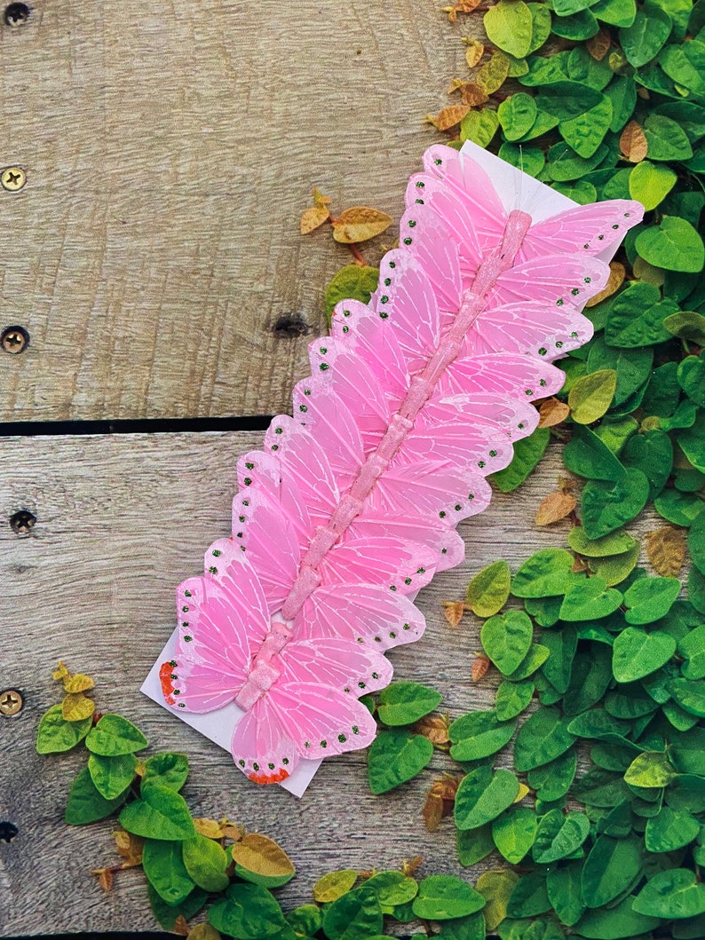 12 Feather Pink Monarch Butterflies 3inch Artificial Feather | Etsy