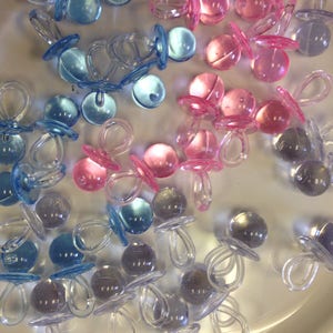 Medium Clear Acrylic Pacifier 1.5 Inch 24PCS for Baby Shower or Gender ...