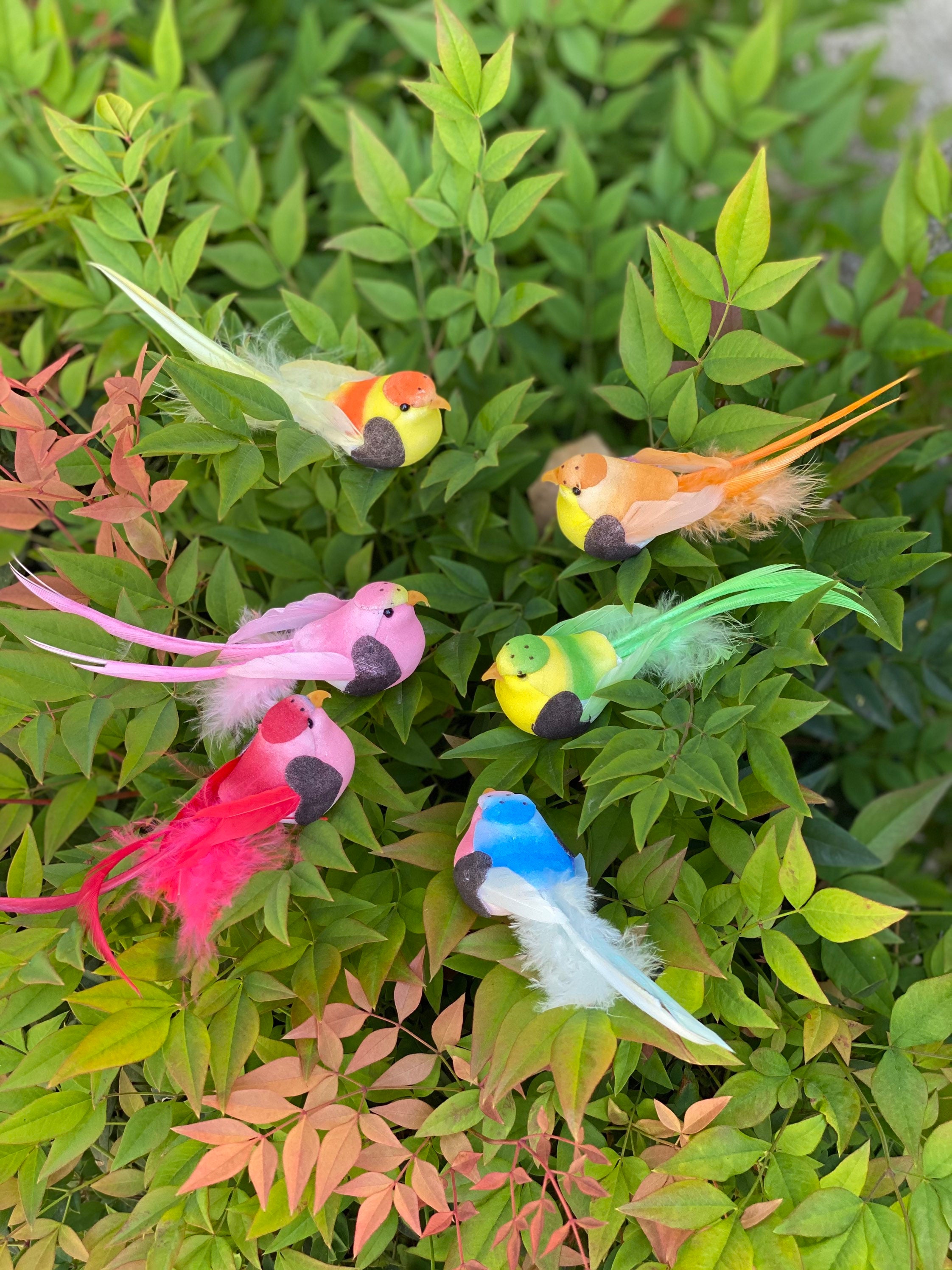 12PCS Artificial birds decorative long tail mushroom birds 4 | Etsy