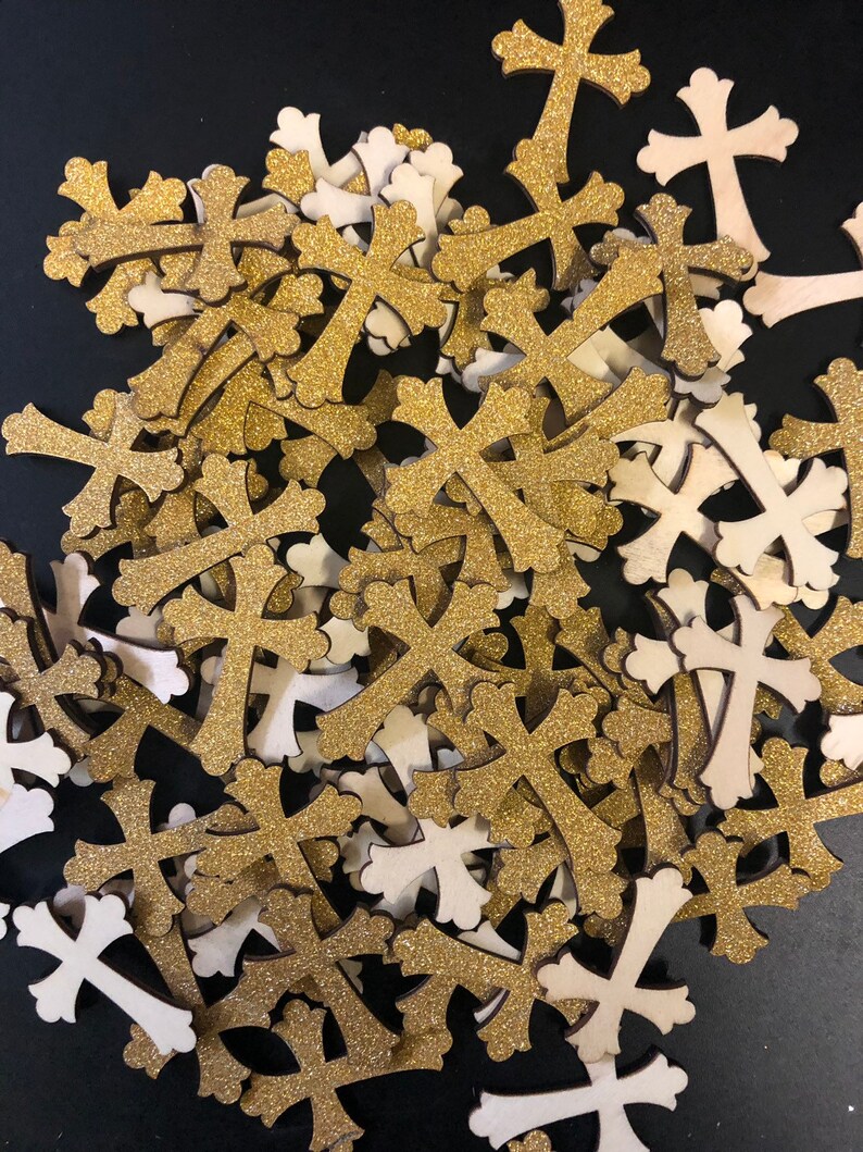 Mini Wooden Cross in Gold or Silver Baptism or Bautizo Favor - Etsy