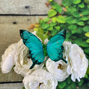 12 Large Feather Monarch Butterflies Bright Rainbow 5 Inch Artificial ...