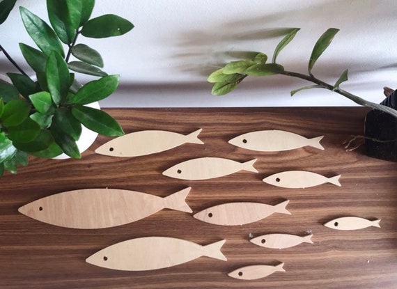 Set of 10 Unfinished Wooden Fish Natural Wood Fish Toys Art - Etsy