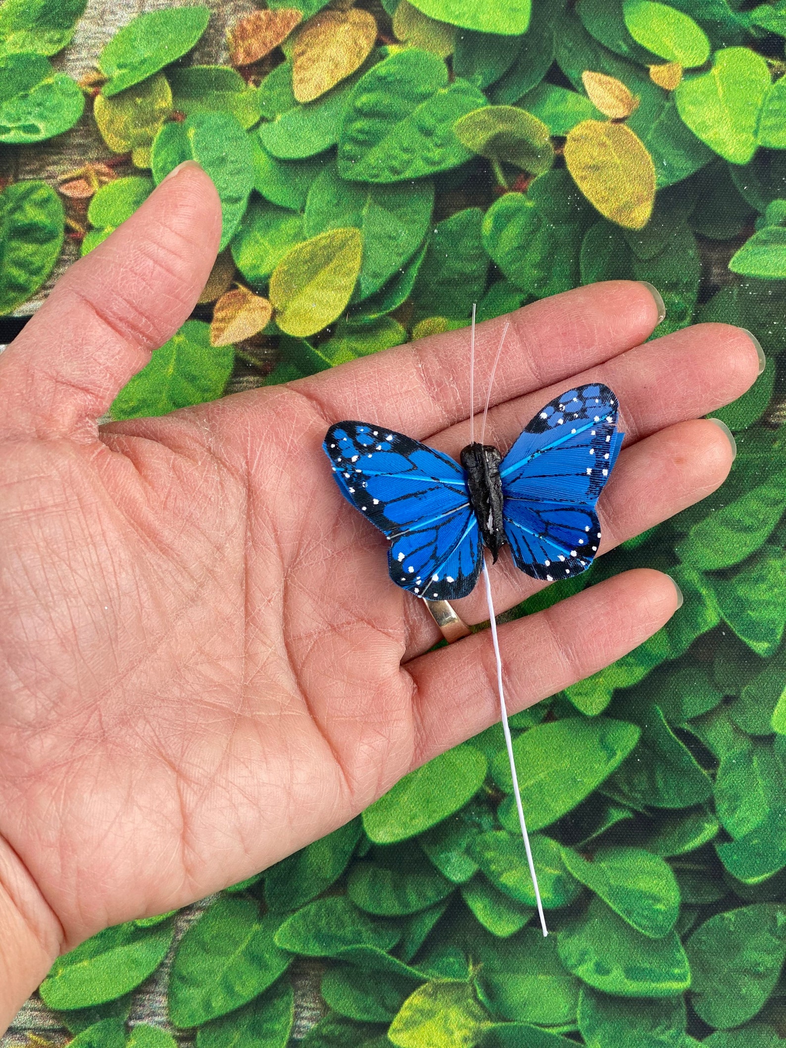 12 Feather Blue Monarch Butterflies 2inch Artificial Feather | Etsy