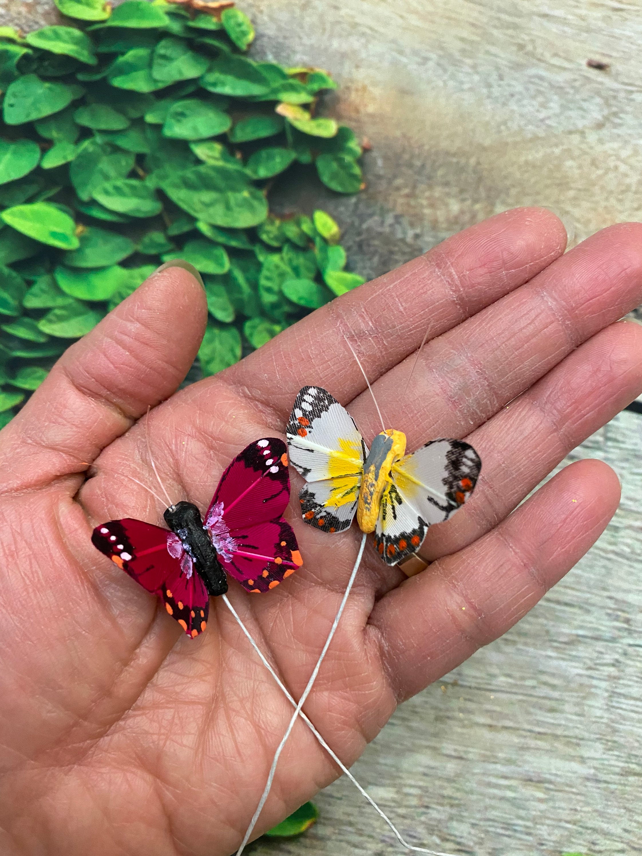 12 Bright Feather Monarch Butterflies Assorted Colors 1 Inch | Etsy