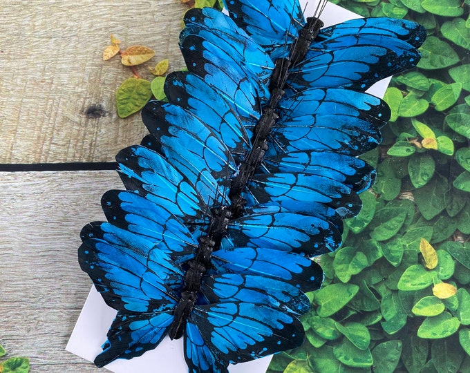12 Large Feather Royal Blue Morpho Butterfly 5 Swallowtail Papilio ...
