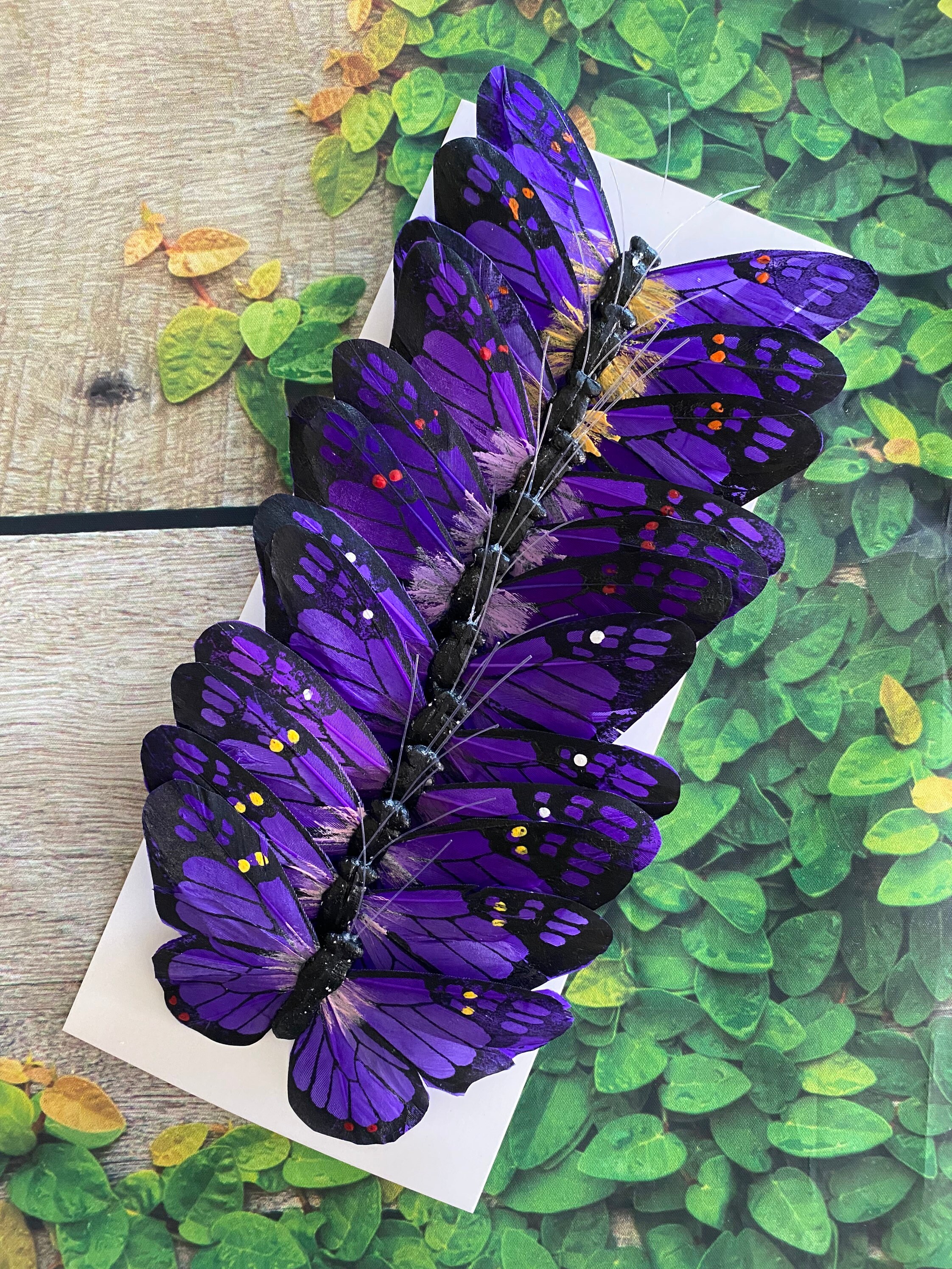 12 Large Purple Feather Monarch Butterflies 5inch Purple - Etsy UK