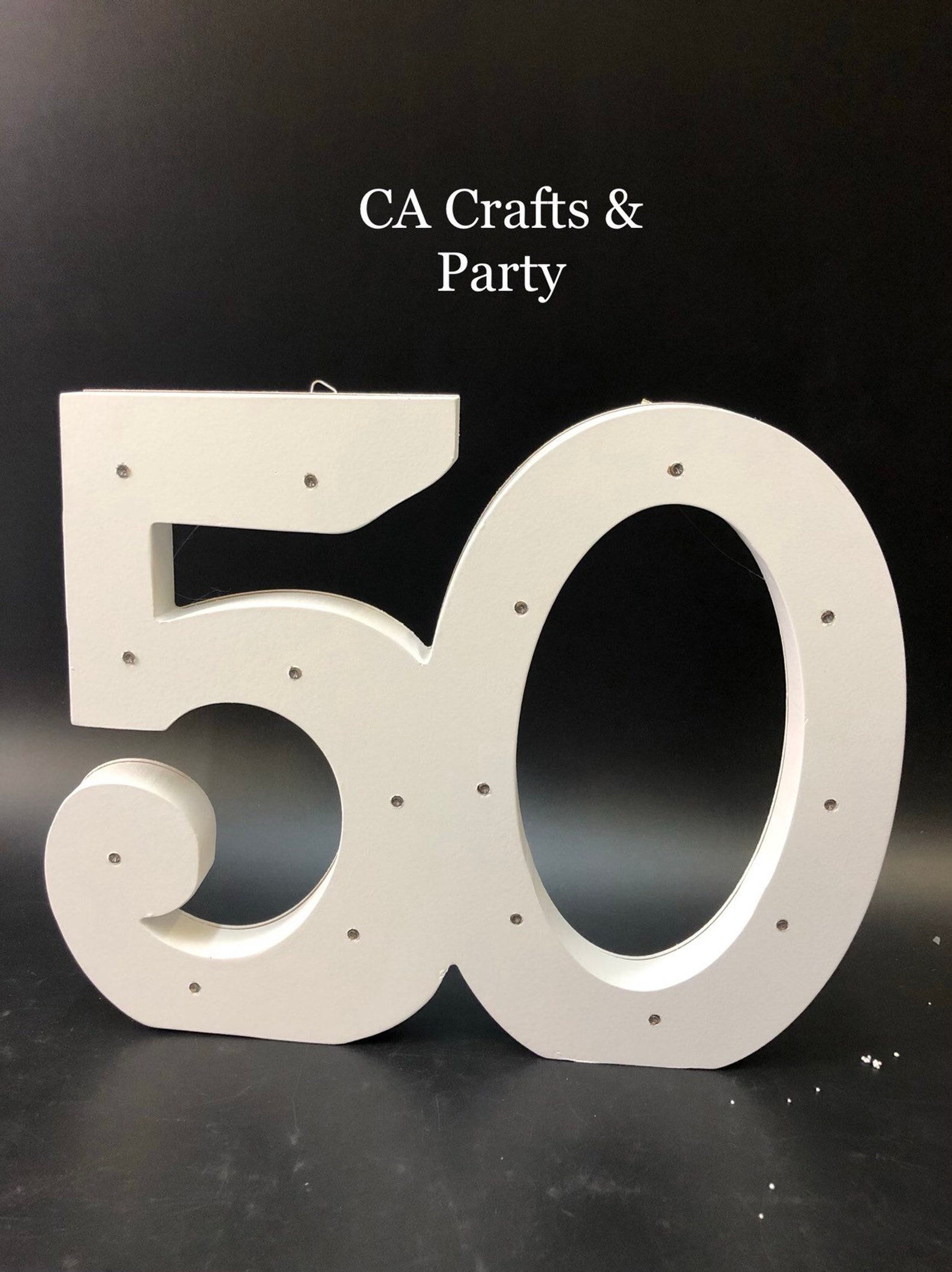 Large Wooden Marquee number 50 sign 11.4 inch Freestanding | Etsy