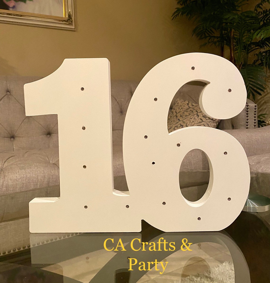 Large Wooden Marquee Number 16 Sign 11.4 Inch Freestanding - Etsy