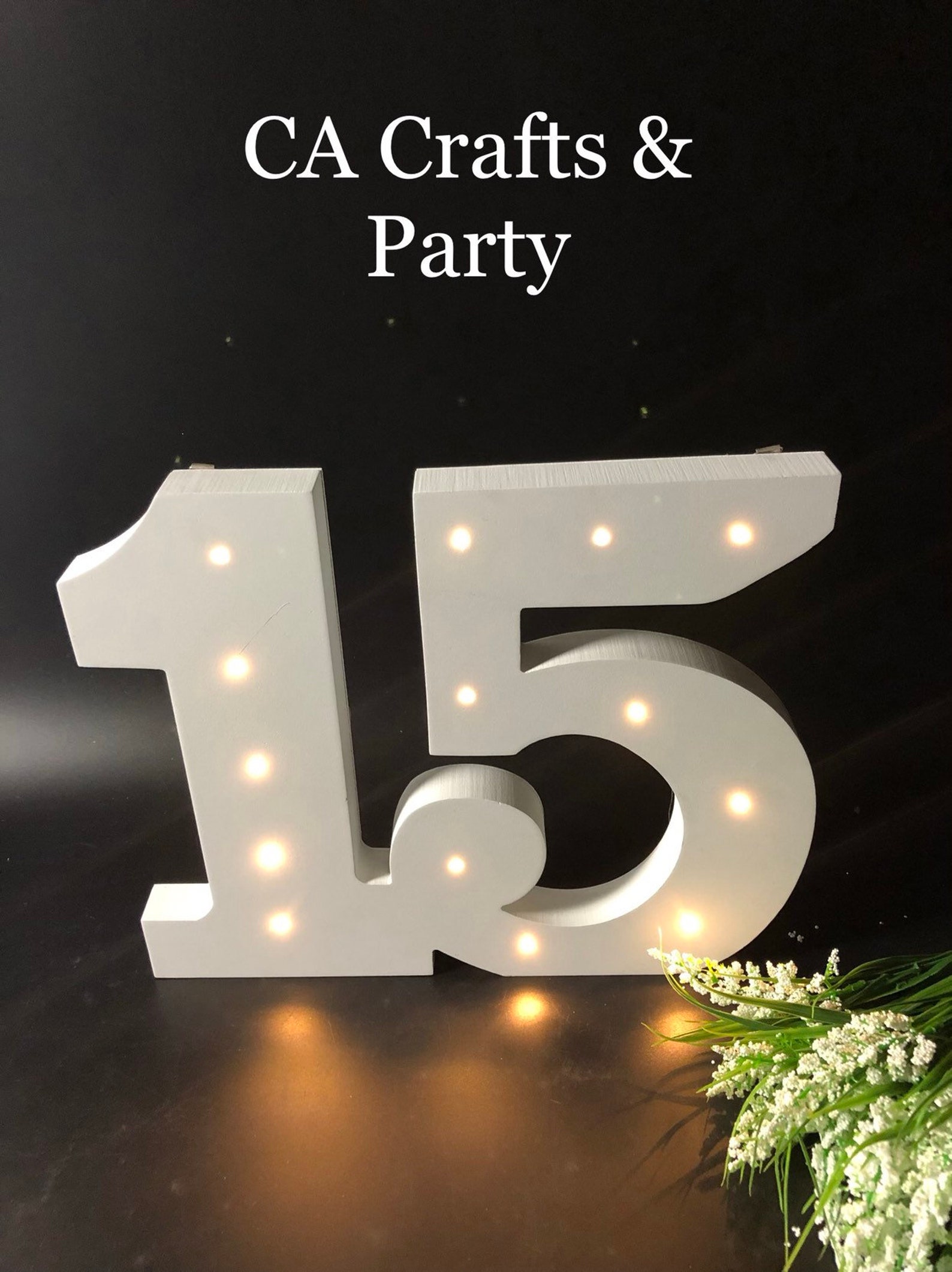 Large Wooden Marquee Number 15 Sign 11.4 Inch Freestanding - Etsy