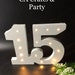 Large Wooden Marquee Number 15 Sign 11.4 Inch Freestanding Light up ...