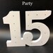Large Wooden Marquee Number 15 Sign 11.4 Inch Freestanding Light up ...