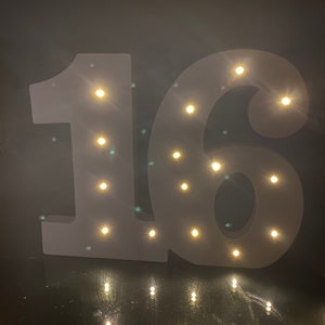 Large Wooden Marquee Number 16 Sign 11.4 Inch Freestanding - Etsy