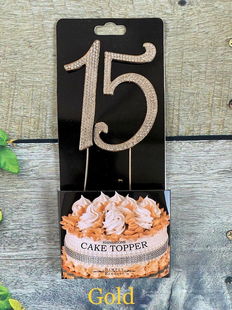Rhinestone Number 15 Cake Topper Metal Rhinestone Crystal - Etsy