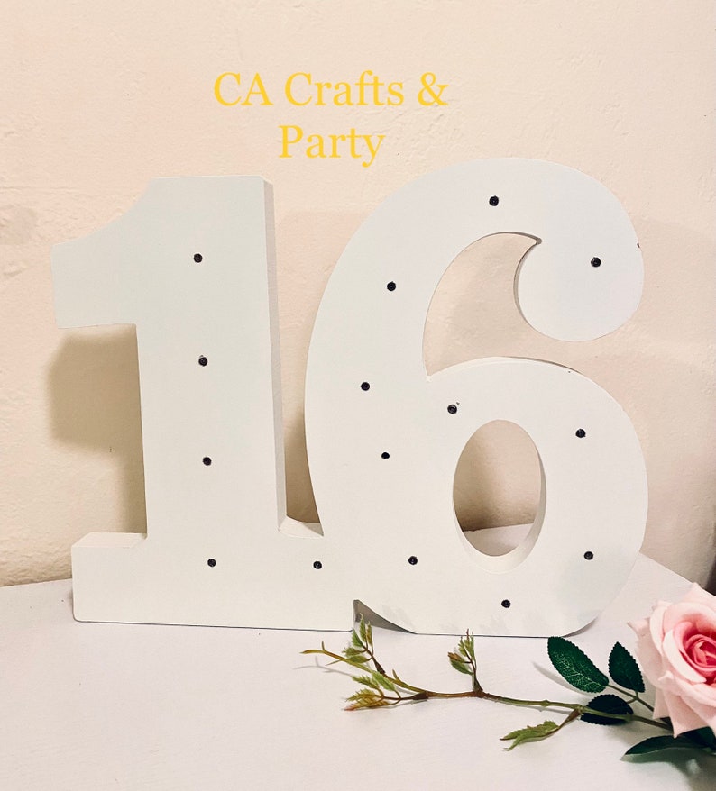 Large Wooden Marquee Number 16 Sign 11.4 Inch Freestanding - Etsy