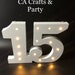 Large Wooden Marquee Number 15 Sign 11.4 Inch Freestanding Light up ...
