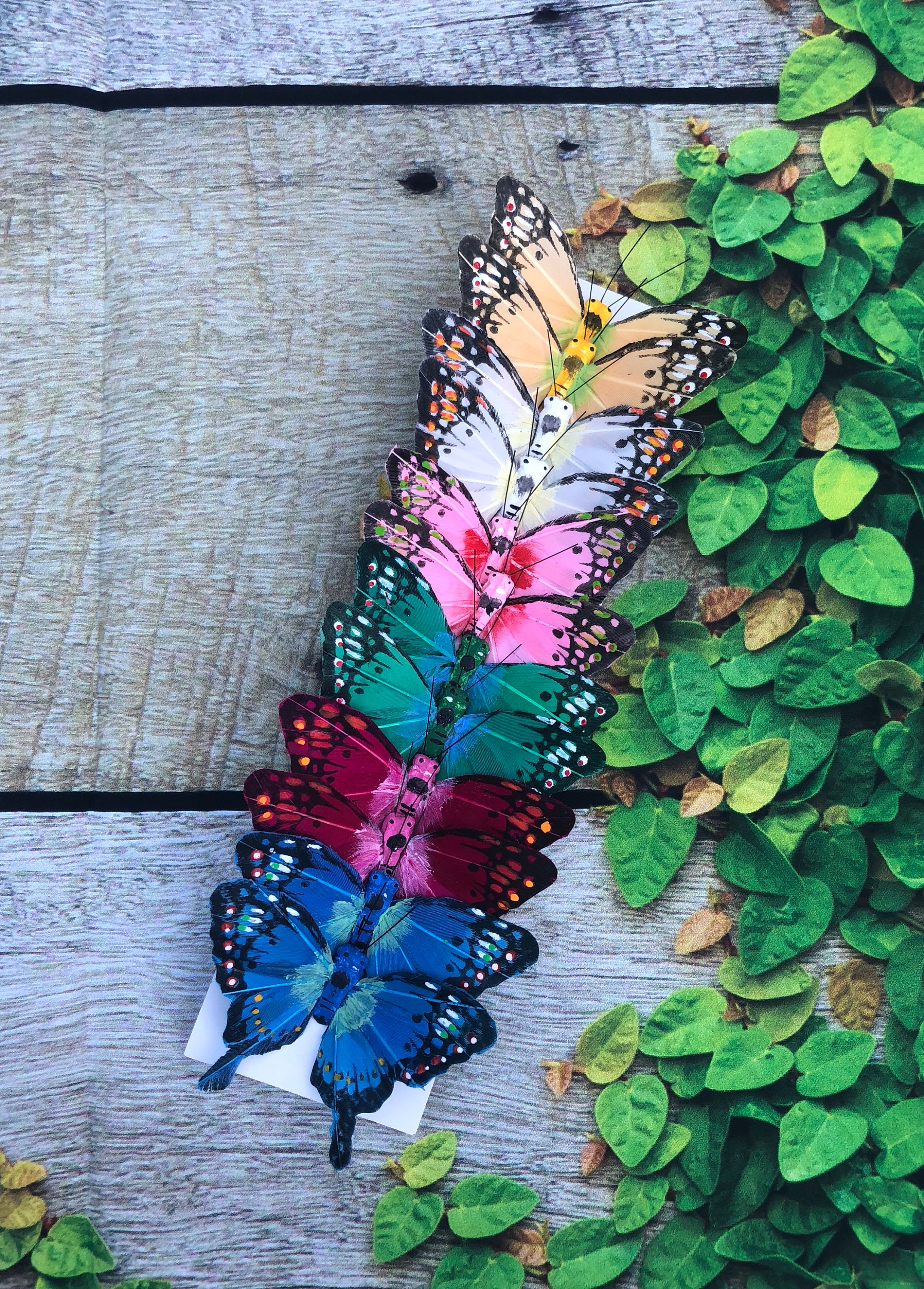 12 Feather Monarch Butterflies Bright Rainbow Assorted colors | Etsy