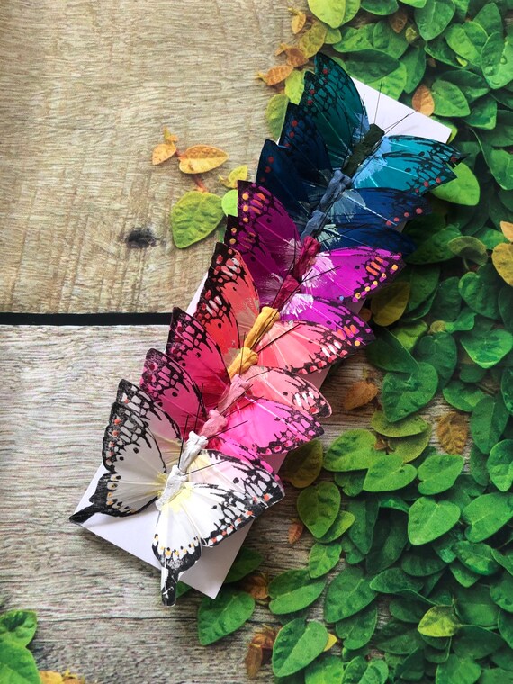 12 Feather Monarch Butterflies Bright Rainbow Assorted colors | Etsy