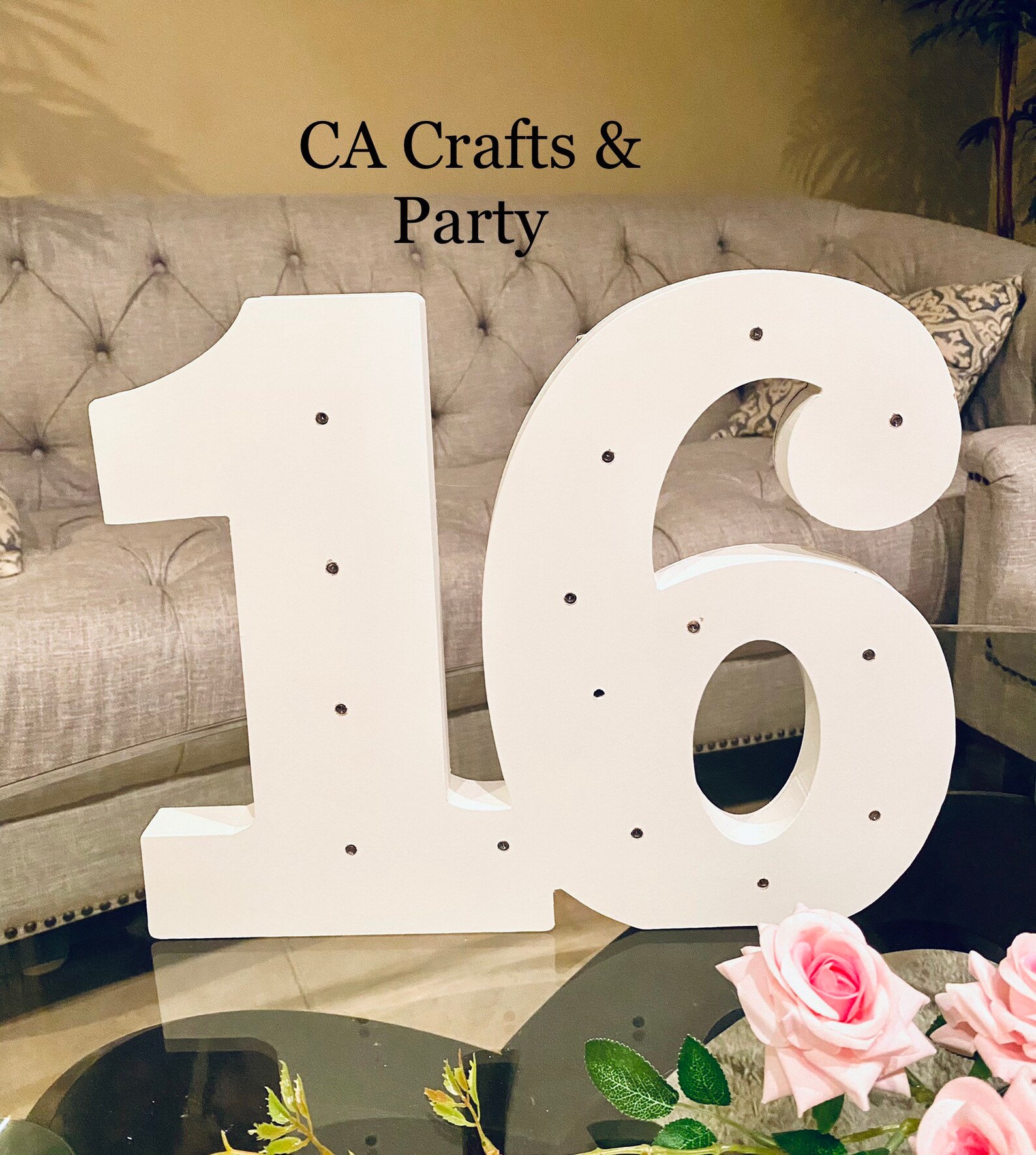 Large Wooden Marquee Number 16 Sign 11.4 Inch Freestanding - Etsy