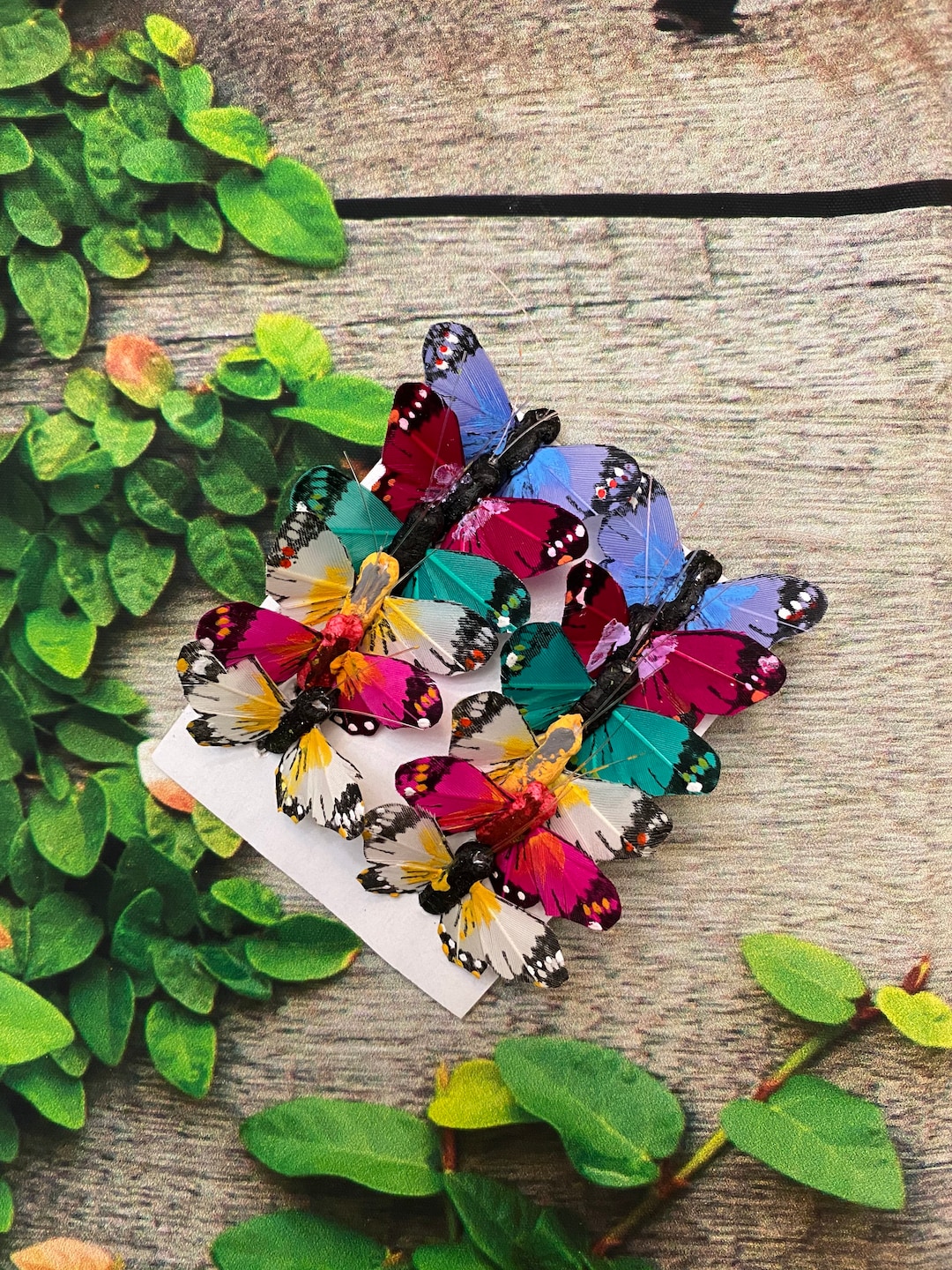 12 Bright Feather Monarch Butterflies Assorted Colors 1 Inch Artificial ...