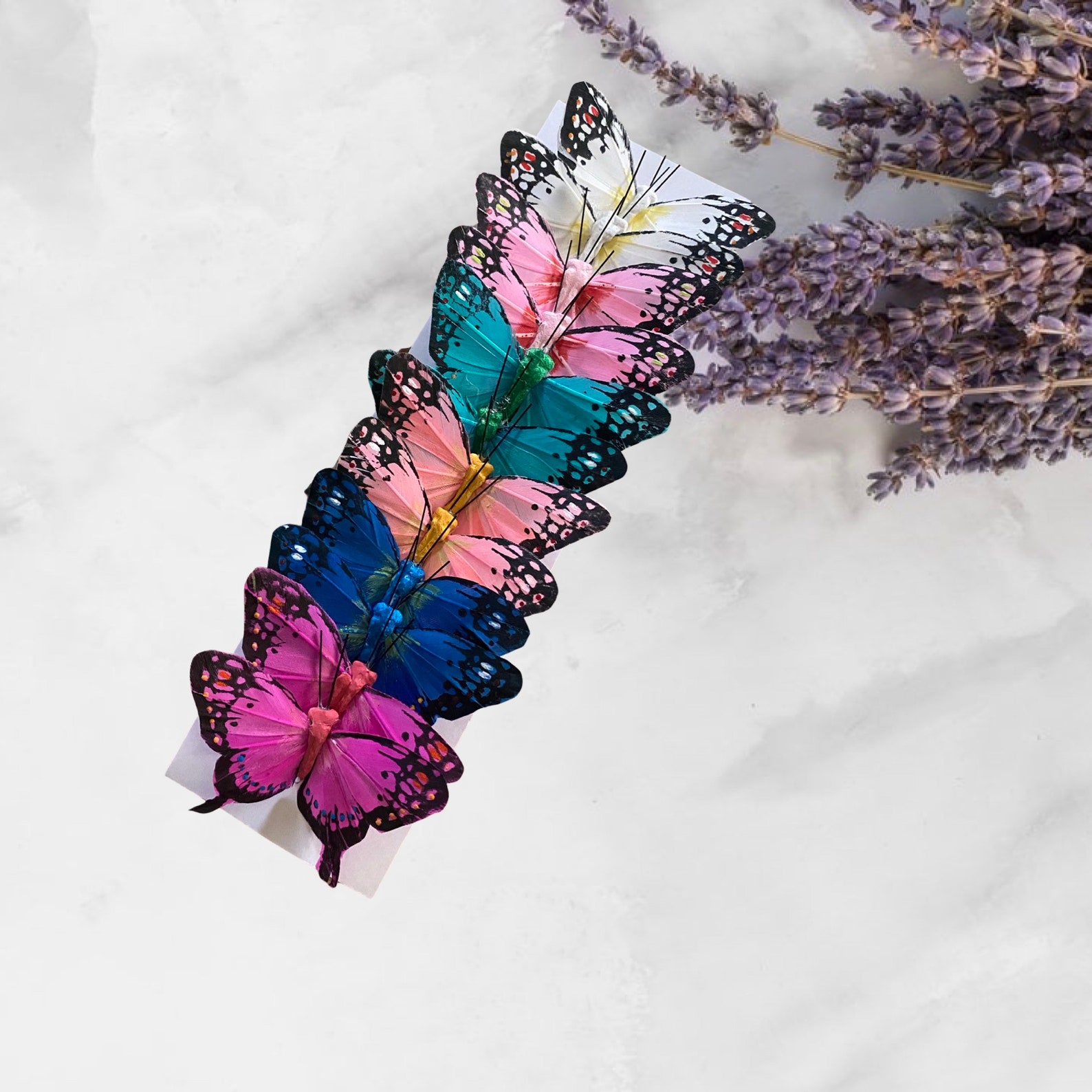 12 Feather Monarch Butterflies Bright Rainbow Assorted Colors - Etsy