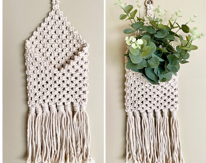 Macrame Wall Hanging Pouch Bohemian Storage Pocket Boho Wall - Etsy