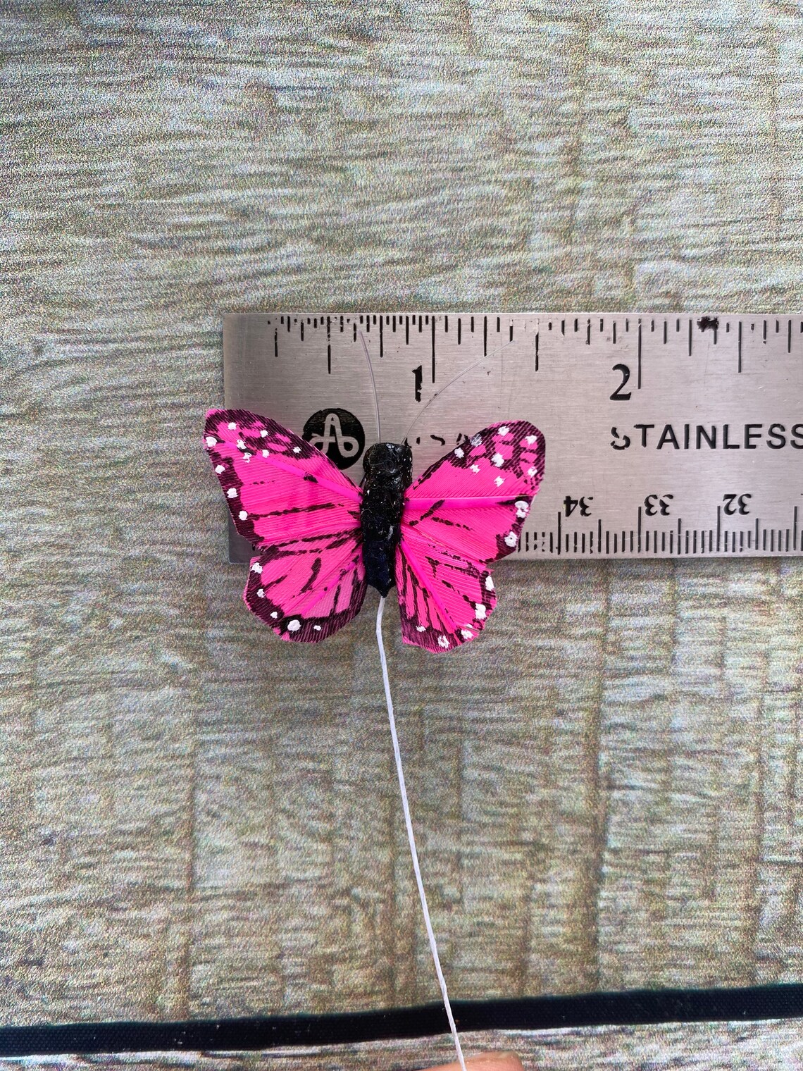 12 Hot Pink Feather Butterflies 1 inch Artificial Butterfly | Etsy
