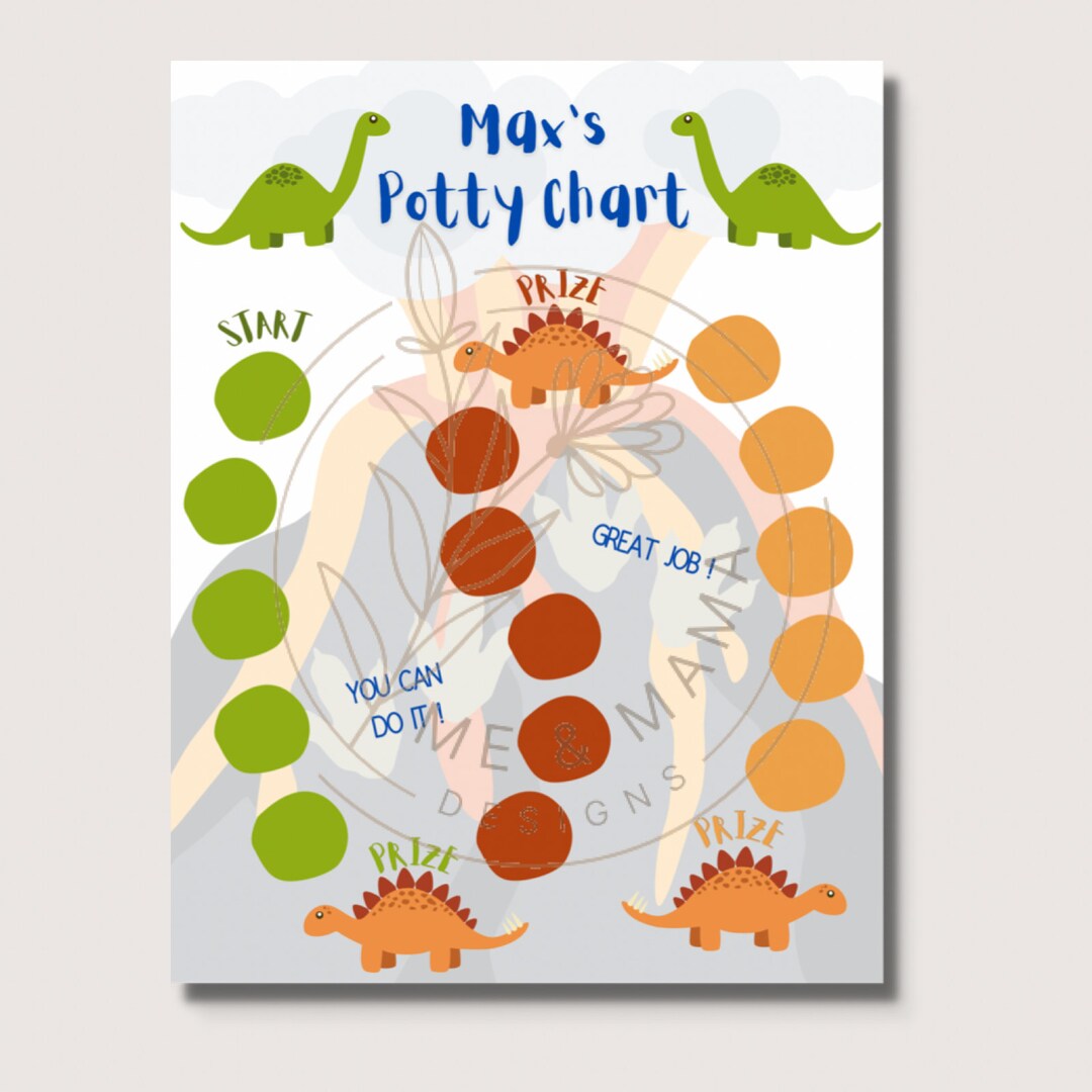 Dinosaur Potty Training Reward Chart for Kids - Etsy Canada
